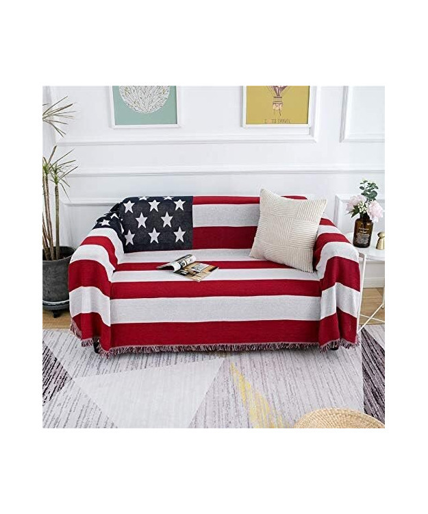 Koskenkorva West Store - Kudottu kaksipuolinen viltti USA-lippu 130 x180 cm