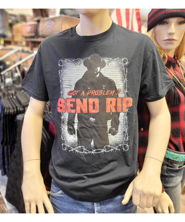 T-paita Yellowstone Send Rip - Koskenkorva West Ranch - Jari Mäki Oy